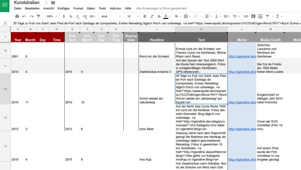 Die Knightlab-Timeline – ein neuer Menüpunkt am Bloghimmel – Irgendlink